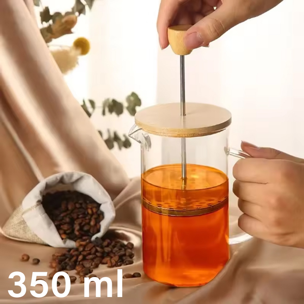 Jual ENOCH French Press Plunger Coffee Maker Pot 3 Layer Filter Wooden ...