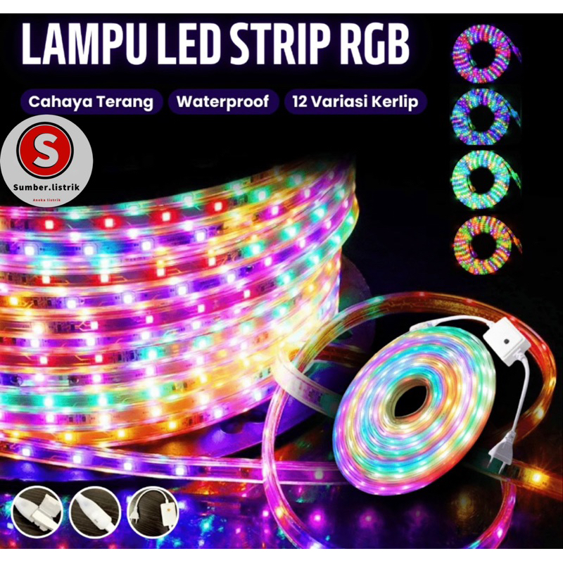 Jual Lampu LED STRIP SELANG 2835 /220V OUTDOOR RGB/LED strip warna ...