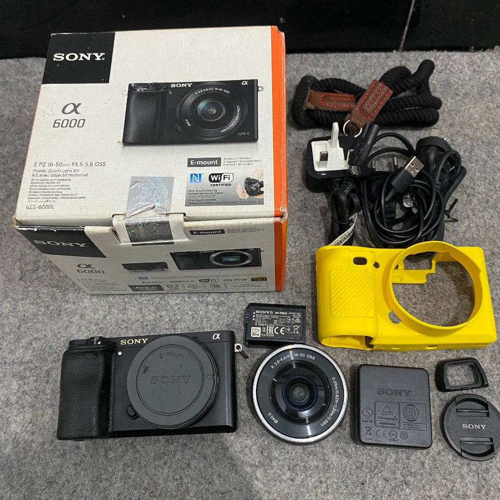 Jual SONY a6000 + lensa kit (fullset box) | Shopee Indonesia