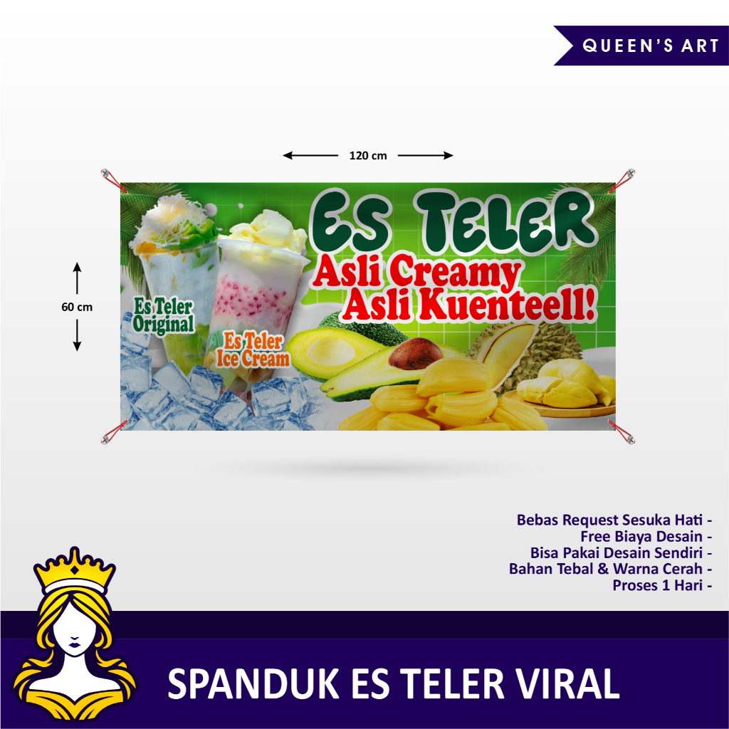 Jual Spanduk jualan es teler viral / spanduk es teler viral / banner ...