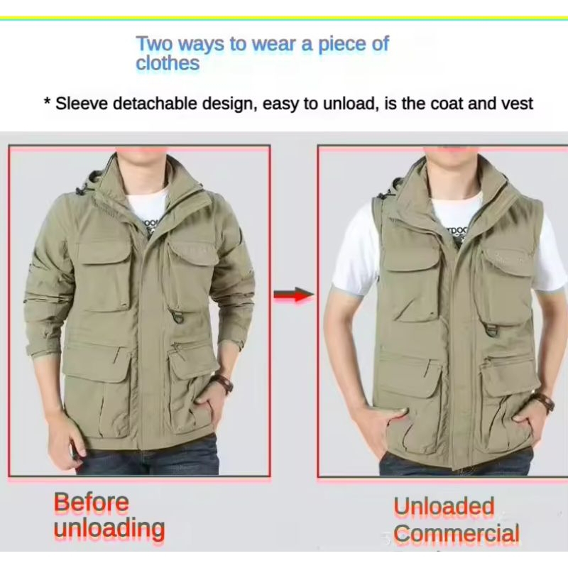 Jual Jaket Rompi Pria Keren/ Jaket Vietnam/ Jaket Vest pria/Jaket ...