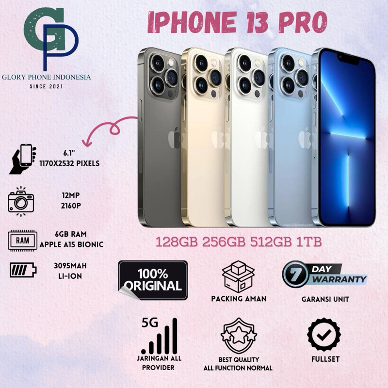 Jual ip 13 Pro 128GB 256GB 512GB 1TB Fullset | Shopee Indonesia