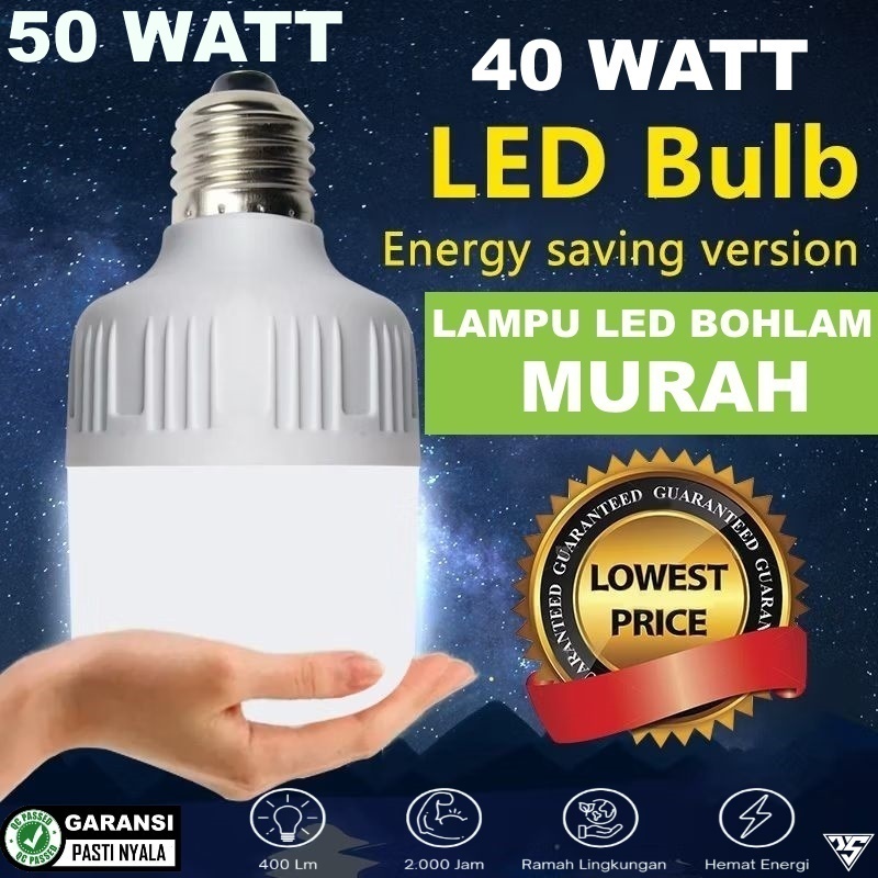 Jual LED Lampu Bohlam Kapsul 40 Watt 50 WATT Murah Hemat energi Terang | Shopee Indonesia