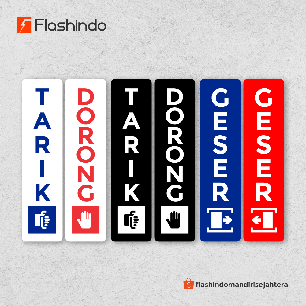 Jual SIMPLE & ELEGAN Sign Board Tulisan Tarik Dorong Pull Push Akrilik ...