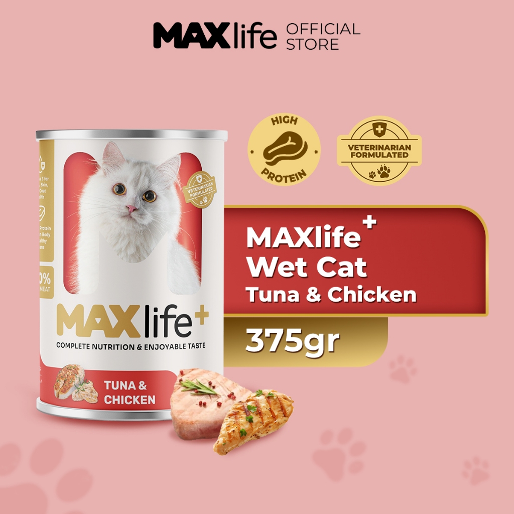 Jual MAXlife+ Wet Cat Food Tuna & Chicken 375gr | Shopee Indonesia
