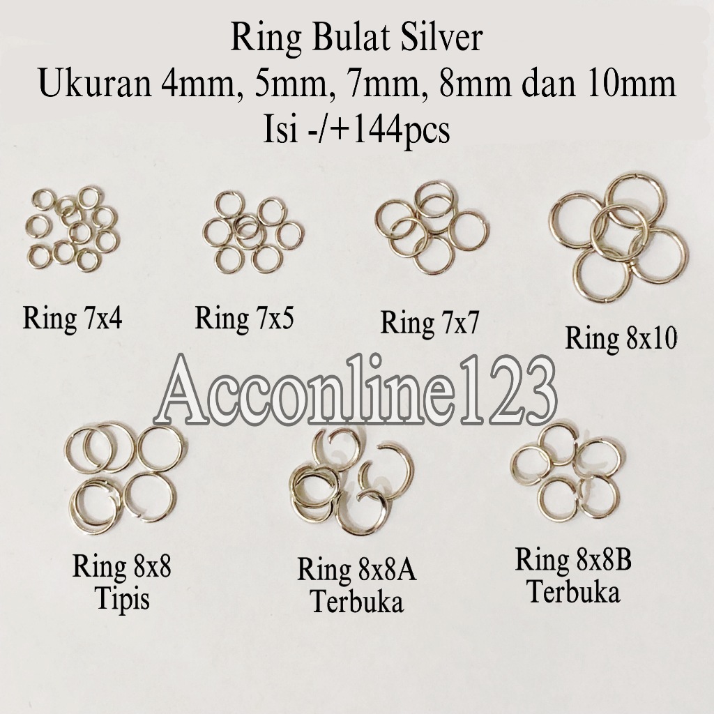 Jual Ring Bulat Silver Ukuran 4mm, 5mm, 7mm, 8mm dan 10mm Isi -/+144pcs ...