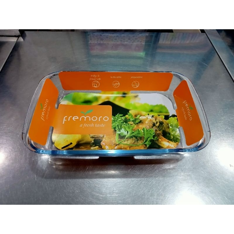 Jual Loyang Kaca 1.6L Fremoro 295x175x51mm Rectangular Baking Tray W ...