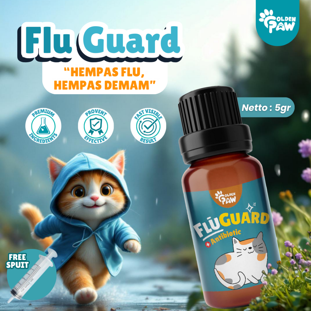 Jual Golden Paw - FluGuard Obat Flu Berat Demam Pilek Bersin Kucing dan ...