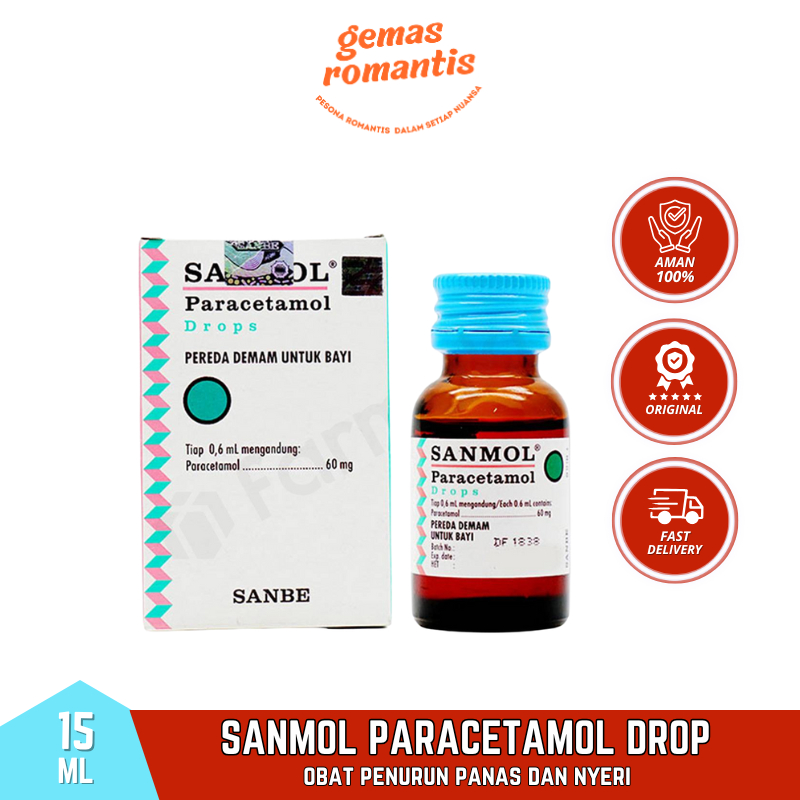 Jual SANMOL PARACETAMOL DROP 15 ML- OBAT PENURUN PANAS DAN PEREDA NYERI ...