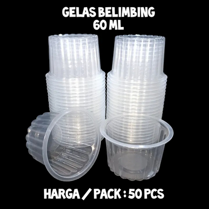 Jual Gelas Plastik Belimbing 60ml Isi 50pcs | Cup Jelly | Puding Belimbing 60 ml 50 PCS | Shopee ...