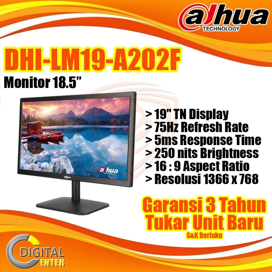Jual Dahua Monitor DHI-LM19-A202F HD Resolution HDMI VGA 75HZ | Shopee Indonesia