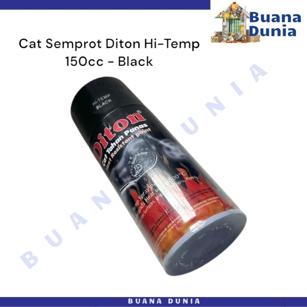 Jual Pilox DITON HI-TEMP BLACK 150cc | Pilok Cat Semprot 150ml Anti Panas | Pylox Spray Paint ...