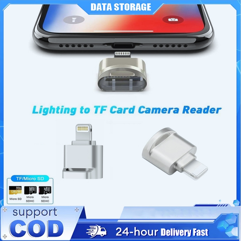 Jual TF Card Reader for iPhone iPad, MicroSD Card Adapter Lightning MS ...