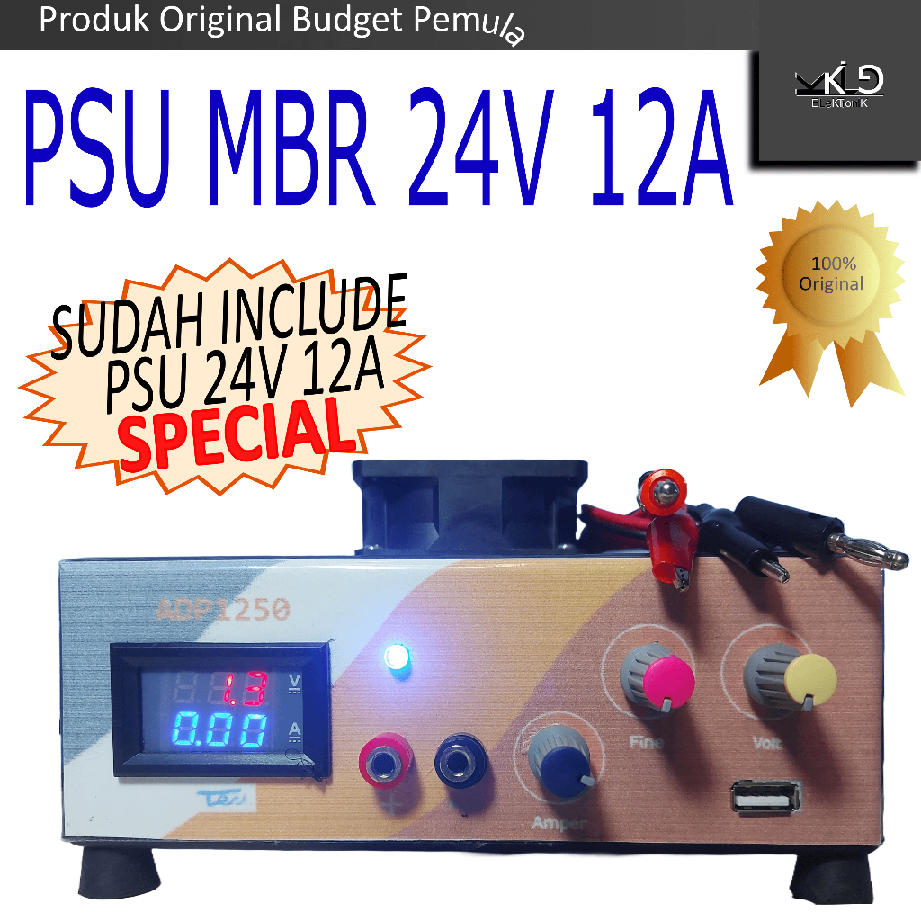 Jual Power Supply Adaptor PSU MBR 24V 12A Max Charger Batterai AA AAA ...