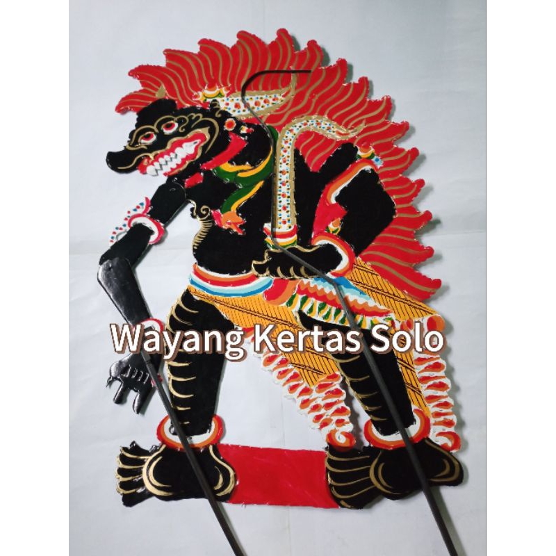 Jual Wayang kulit kertas wayang mainan Buto Amral Hitam tinggi 80cm ...