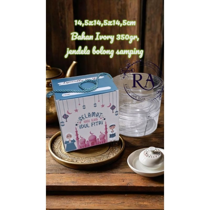 Jual YUHU Box Lebaran 2 toples 500gr Box Lebaran Kue Kering Box Cookies ...