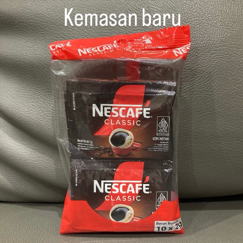 Jual NESCAFE Classic Kopi Instan Hitam KEMASAN BARU 1renceng isi 10 pcs ...