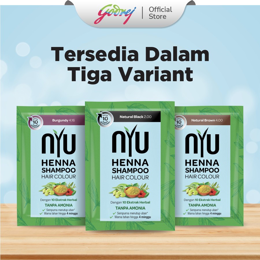 Jual NYU Henna Shampoo Hair Colour-Sampo Pewarna Rambut Natural Brown ...