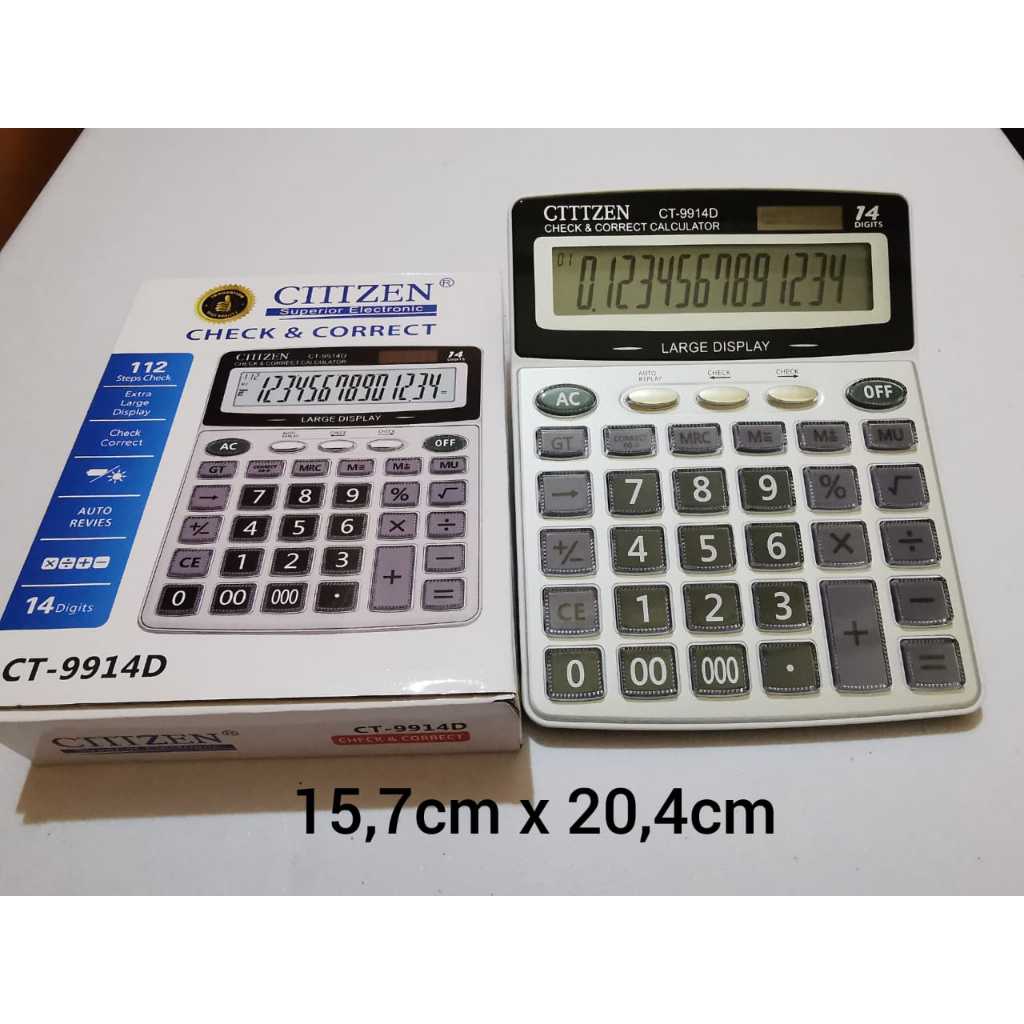 Jual (1 Pcs) Calculator 12 Digit CT-9914D / Kalkulator 12 Digit CT ...