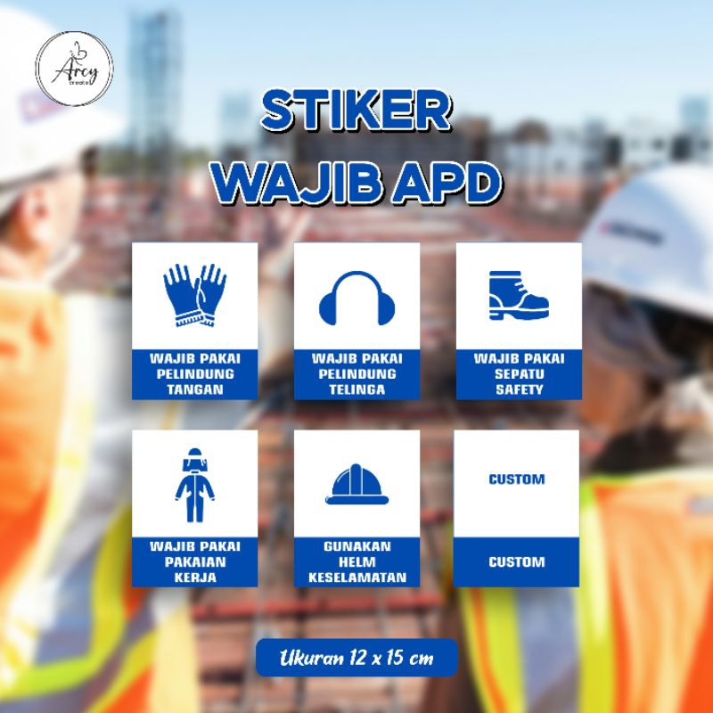 Jual Stiker Wajib APD sticker cetak menggunakan mesin UV | Shopee Indonesia