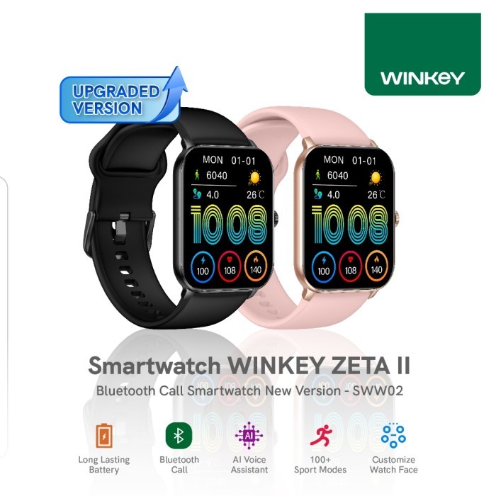 Jual Winkey Smart Watch SWW02 Zeta2 IP68 Wireless Bluetooth Garansi Resmi | Shopee Indonesia