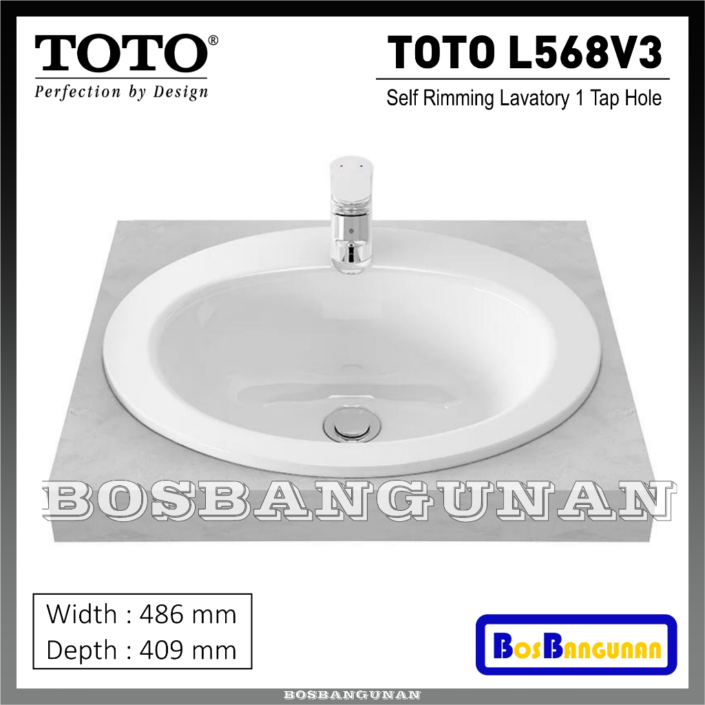 Jual Wastafel TOTO L568 V3 / Wastafel Meja TOTO L568V3 / Counter Wastafel / TOTO L568V3 Self ...