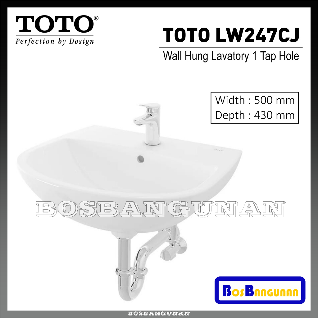 Jual Wastafel Gantung TOTO LW 247 CJ / Wall Hung Lavatory TOTO LW247CJ ...
