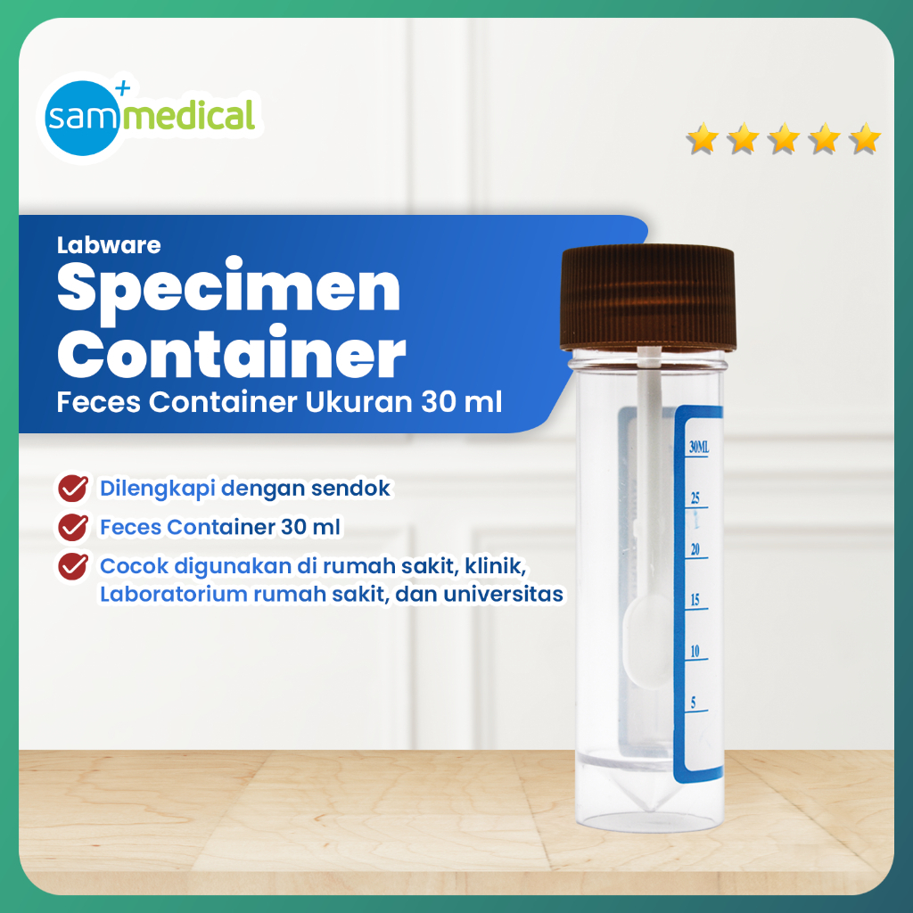 Jual Labware Stool Container Plastic - 30 ml / Feces Container / Wadah ...
