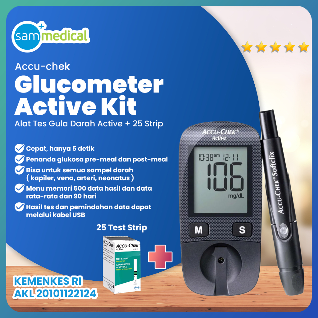 Jual Accu Check Active Kit / Accucheck Aktif / Alat Cek Tes Gula Darah ...
