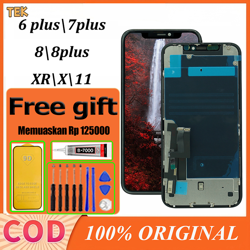 Jual LCD IP FOR XR X 11 6 PLUS 7plus 8 8plus Fullset Original 100% ...