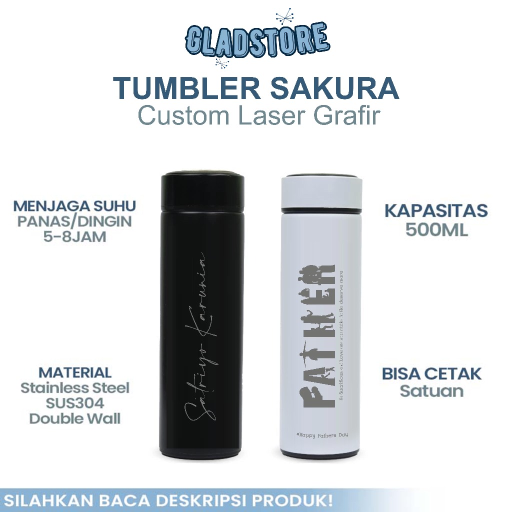 Jual GS Tumbler Sakura Costum 500ml-Botol Minum Cetak Laser Grafir ...