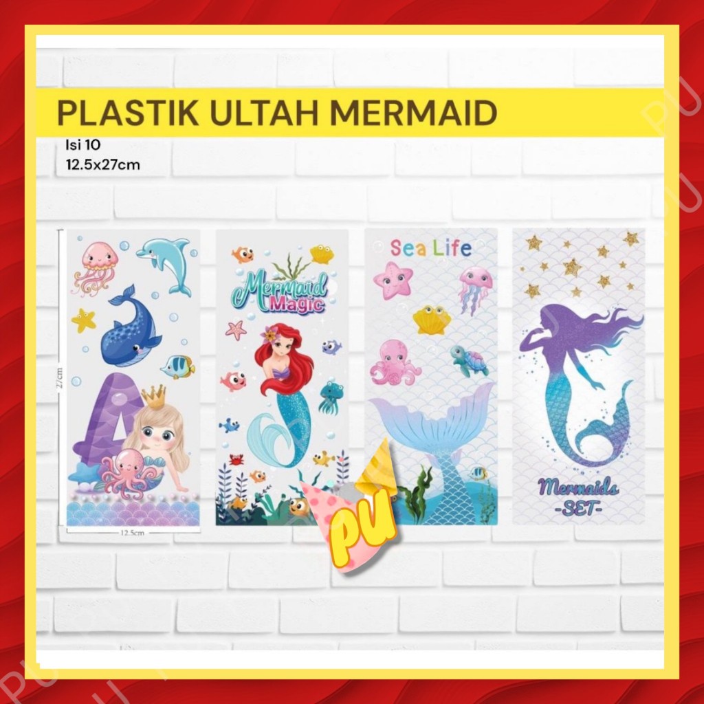 Jual Plastik Ulang Tahun MERMAID isi 10 / Plastik Ultah Anak Ariel ...