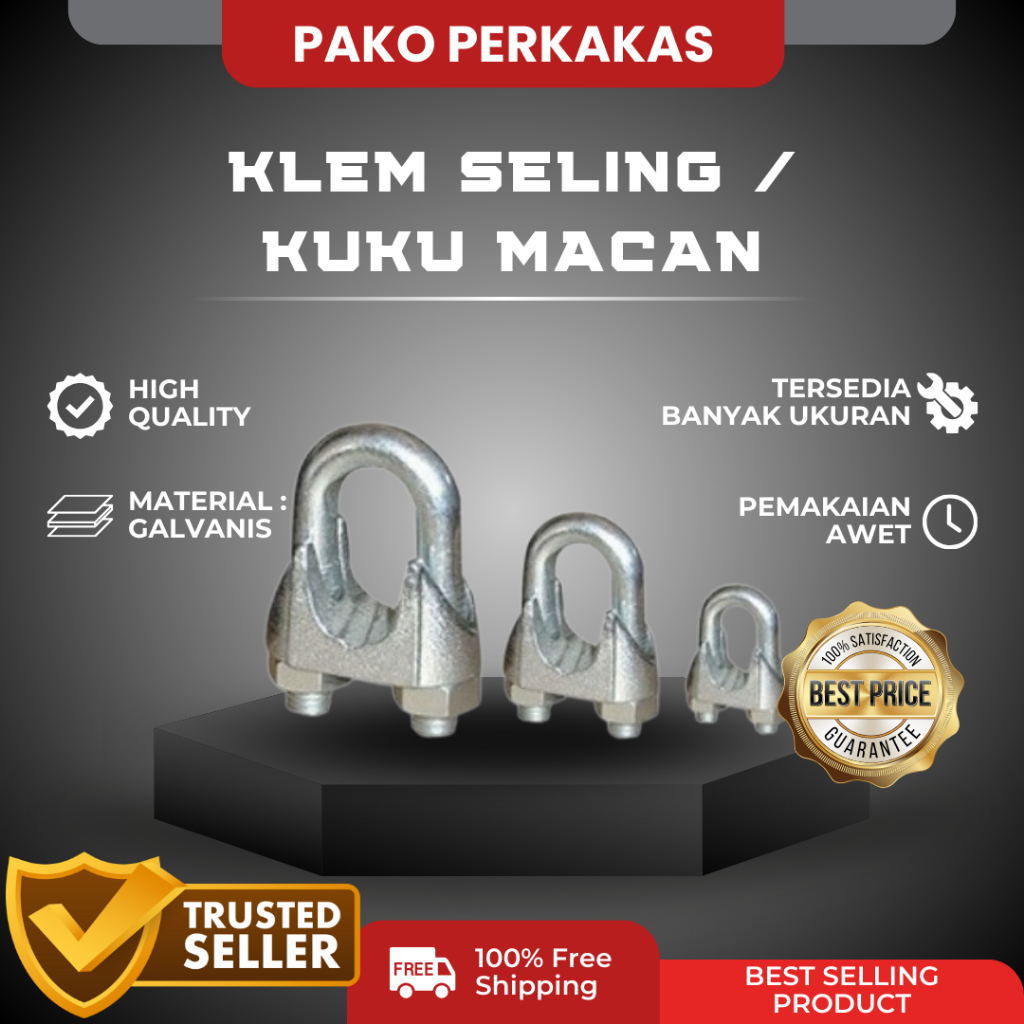 Jual Klem Seling (3mm, 5mm, 6mm, 8mm) / Kuku Macan / Penjepit Clamp ...