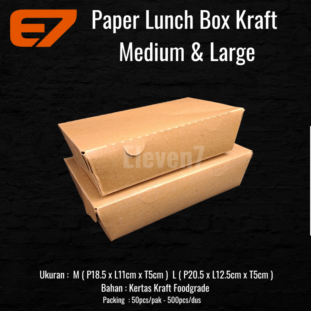 Jual Paper Lunch Box Kraft Ukuran M & L , Box Kertas Kotak Makan Take ...