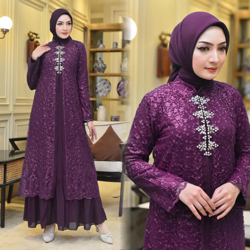 Jual TERBARU!! MARBELLA GAMIS TULLE OUTHER BORDIR/GAMIS BRUKAT TILE ...