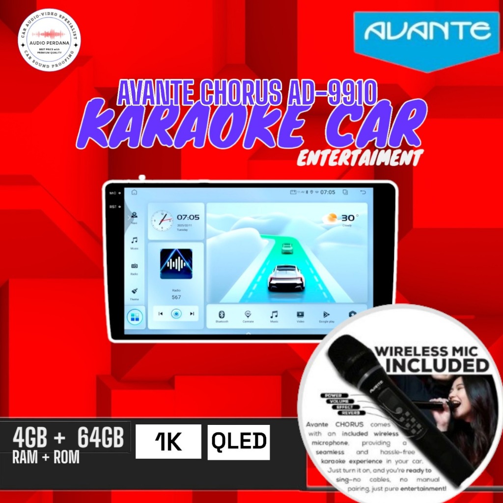 Jual Head Unit Android Avante Chorus AD-9910 Karaoke 9.5 inch 4/64GB ...