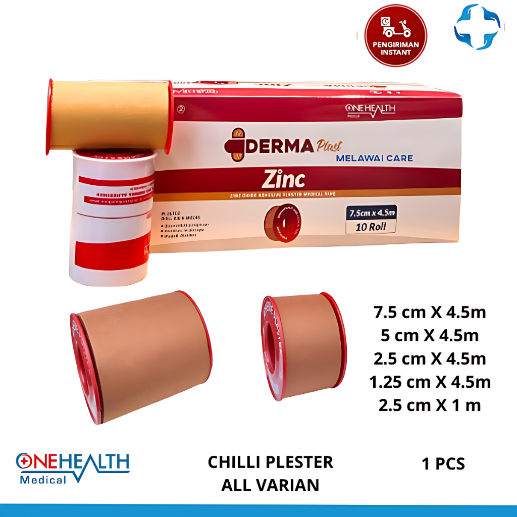Jual Onehealth Chilli Plast Plester Luka Kain Coklat Roll Plesterin Gulung Dermaplast Zinc Oxide ...