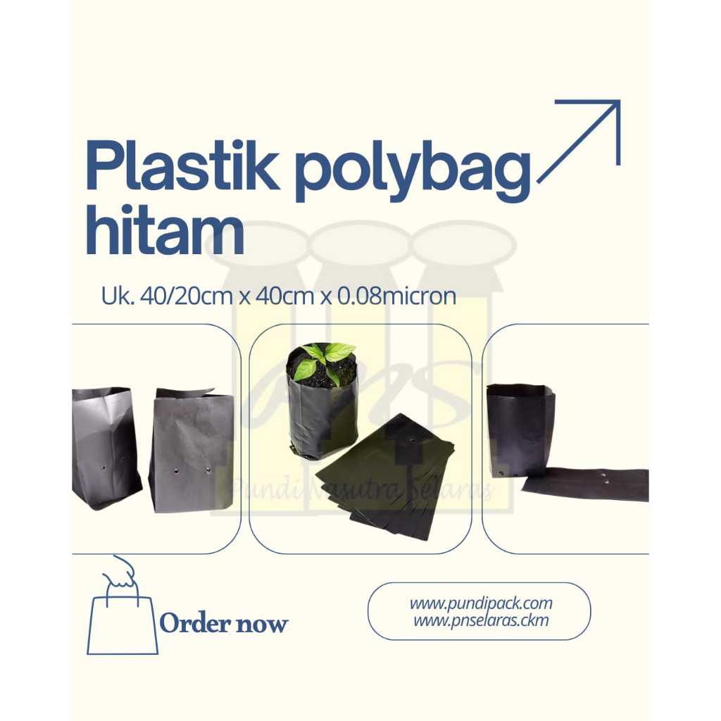 Jual PLASTIK POLYBAG HITAM/ POLYBAG TANAMAN UKURAN 40/20CM X 40 X 0.8 ...