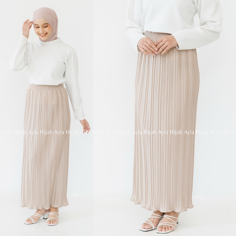 Jual Rok Span Wavy Plisket Besar Premium Rok Plisket Nacy Wavy Pleats ...