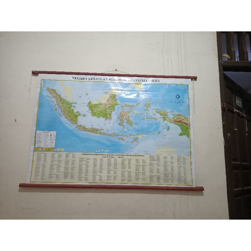 Jual peta dinding Indonesia NKRI sedang | Shopee Indonesia