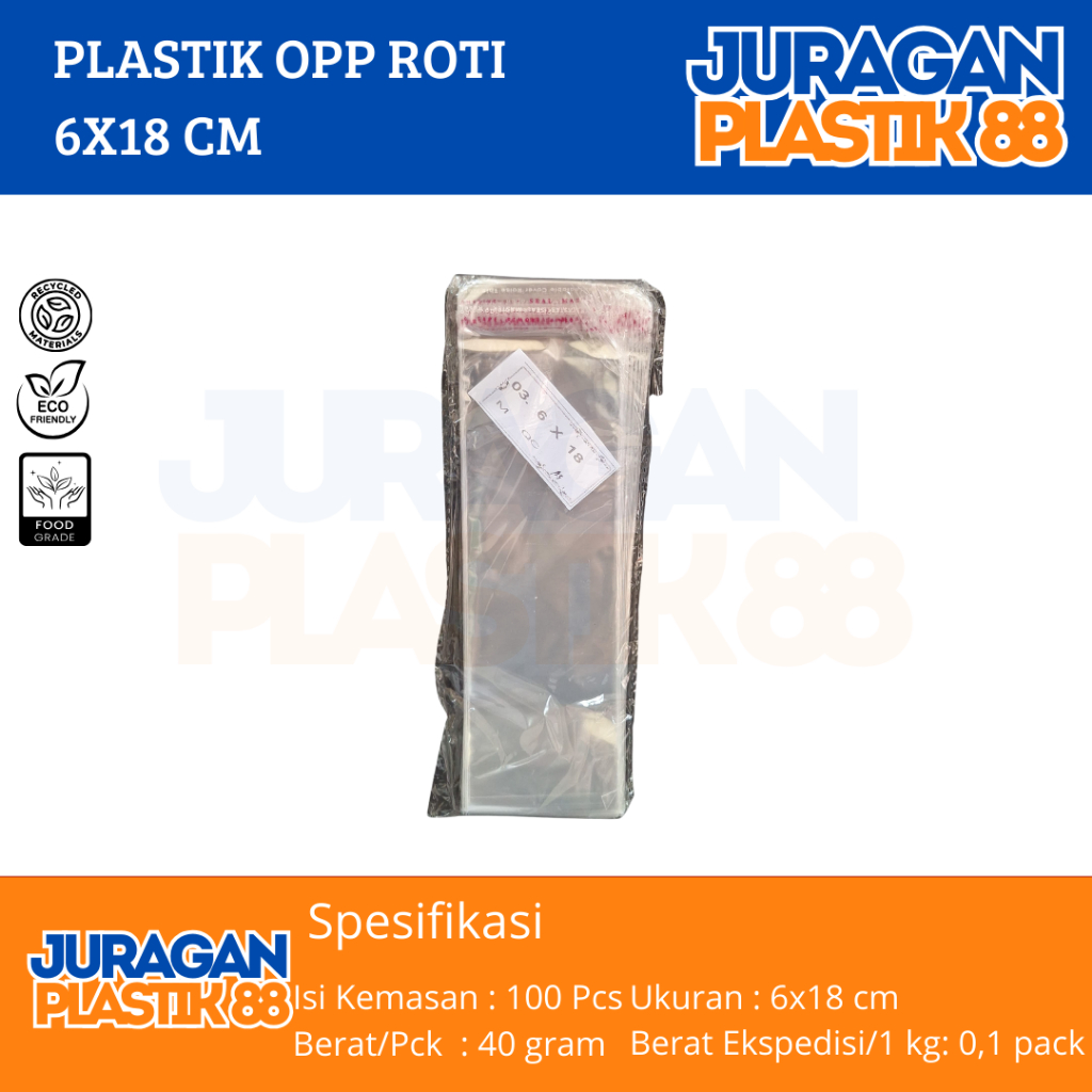 Jual Plastik Opp 6x18 Seal Bening Isi 100 Lembar / Plastik Lem Rekat ...
