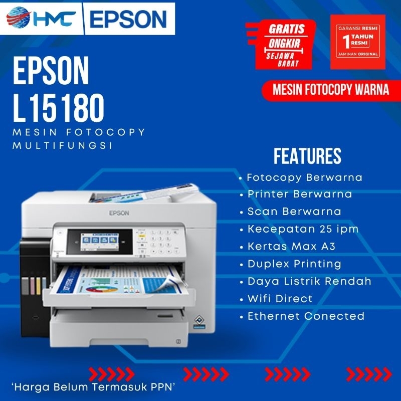 Jual Printer Epson EcoTank L15180 A3 Wifi Duplex Multi-Function Ink ...