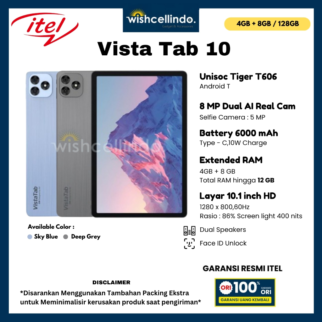 Jual ITEL VISTA TAB 10 4/128GB (GARANSI RESMI ITEL 1 TAHUN) | Shopee ...
