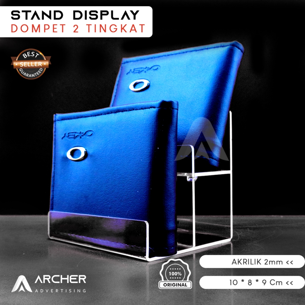 Jual STAND DISPLAY DOMPET 2 TINGKAT AKRILIK BENING 2 mm | Shopee Indonesia