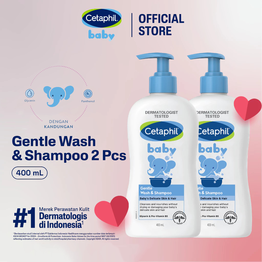 Jual Cetaphil Baby Gentle Wash & Shampoo 400ml Paket Twin - Pencuci ...