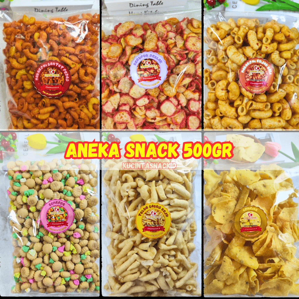Jual Aneka Snack Serba 500 Gram Makanan Ringan Jajanan Cemilan Pedas ...