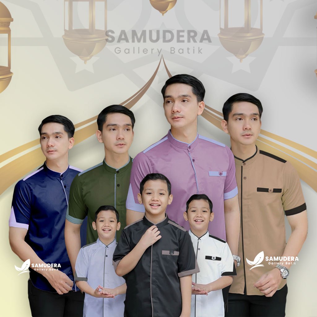 Jual Baju Koko Couple Ayah Dan Anak Laki Laki Lengan Pendek Terbaru Baju Koko Couple Busana ...