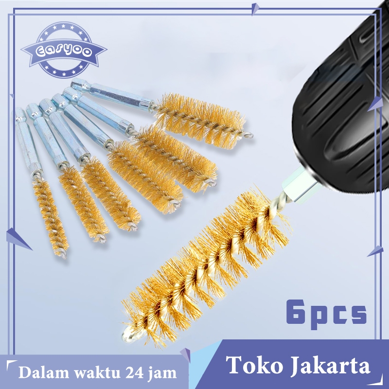 Jual 6pcs/Set Tube Brush Brass Sikat Kawat Pipa Kuningan - 8/10/12/15 ...