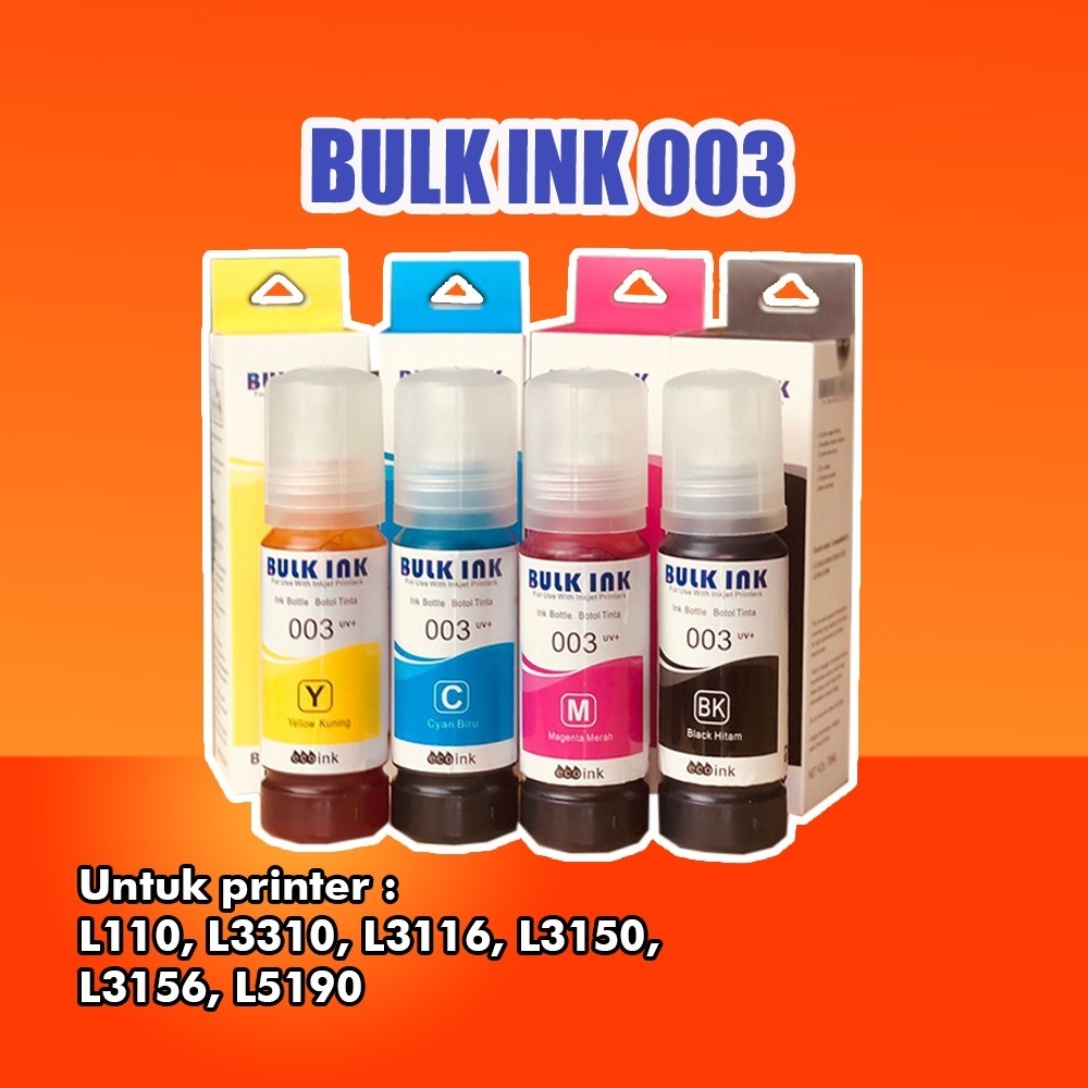 Jual Bulk Ink 003 Tinta Untuk Printer L1110 L3110 L3101 L3150 L5190 ...