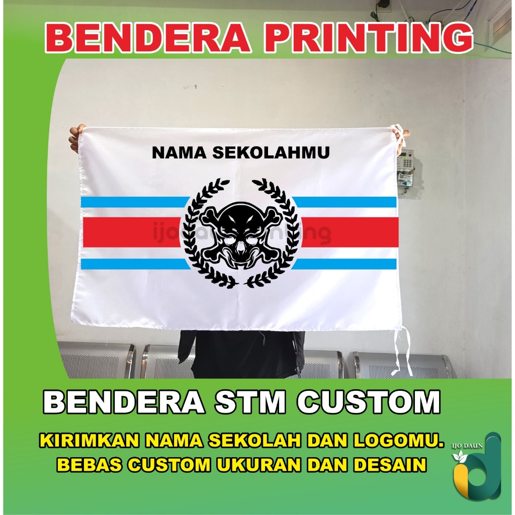 Jual CUSTOM BENDERA FULL PRINTING FREE DESAIN STM (NAMA SEKOLAH BEBAS ...